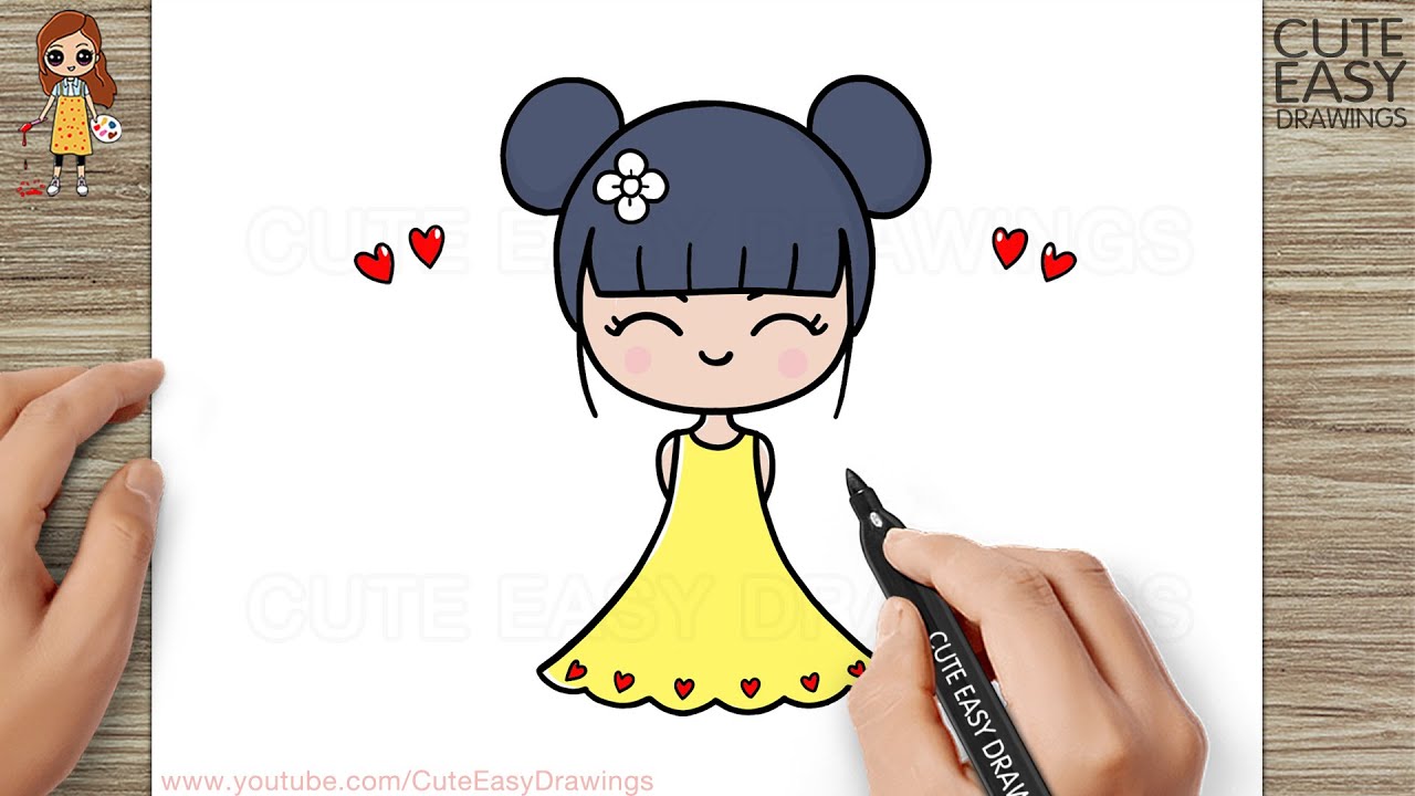 How to Draw a Cute Girl - YouTube