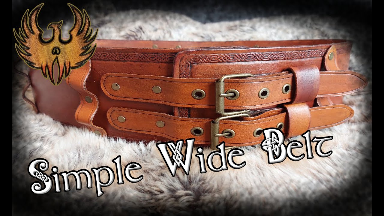 Making a simple wide leather belt - YouTube