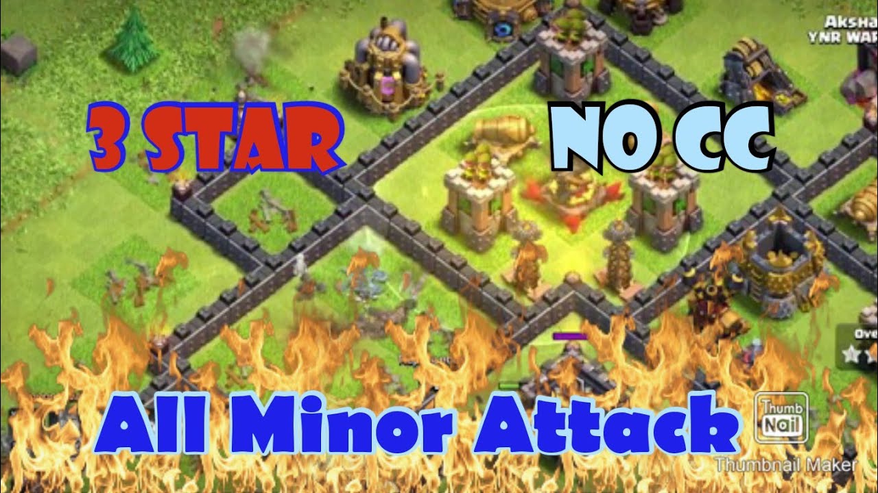 Clash of Clans - Best All Minor Attack Without CC Troops | 3 Star - YouTube