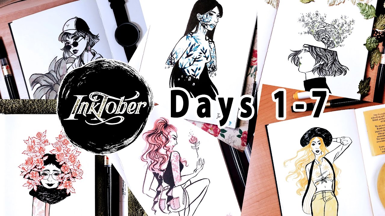 INKTOBER 2016 || Days 1-7 + Where have I been?! - YouTube