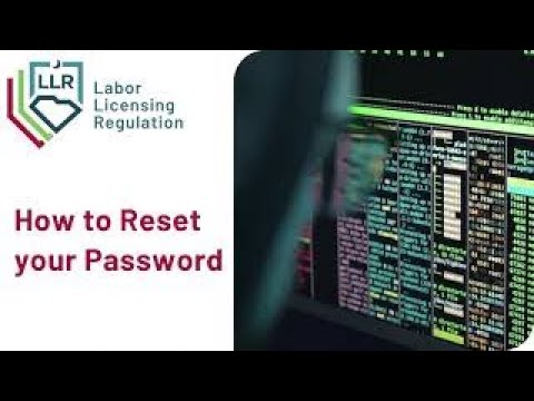 How to Reset your Password - SC LLR eService - YouTube