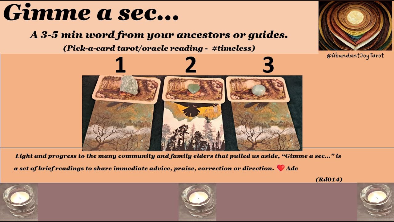 Gimme a Sec ⏱️ - ️3 to 5 min guidance messages ️ - Timeless Pick a card ...