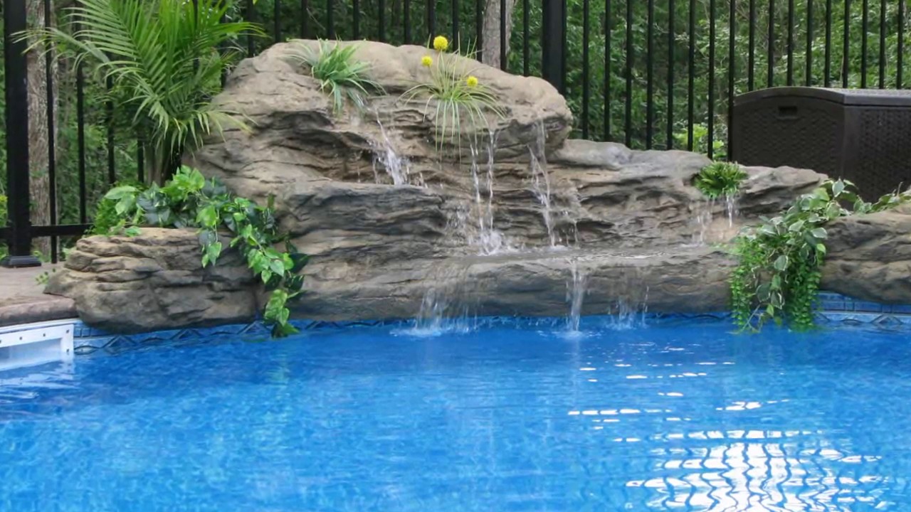 Swimming pool waterfall #swimmingpoolwaterfall - YouTube