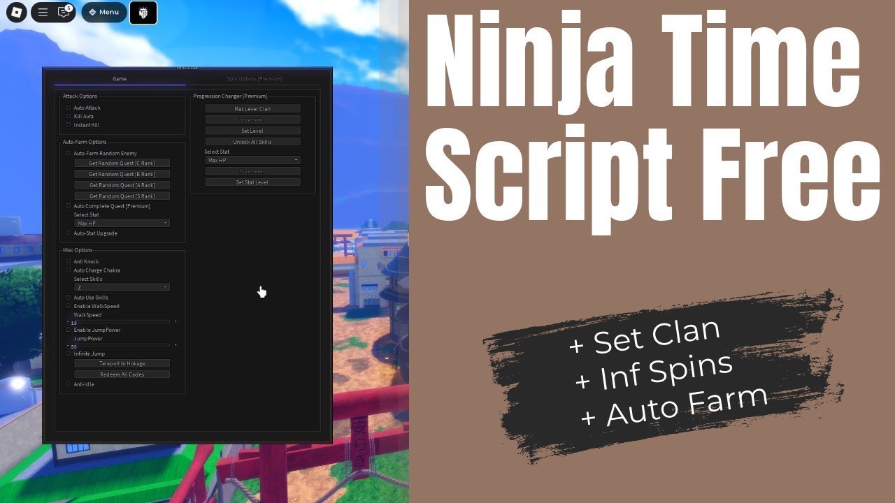 The Best Ninja Time Script MOBILE AND PC WORKİNG BEST OP (Set Clan ...