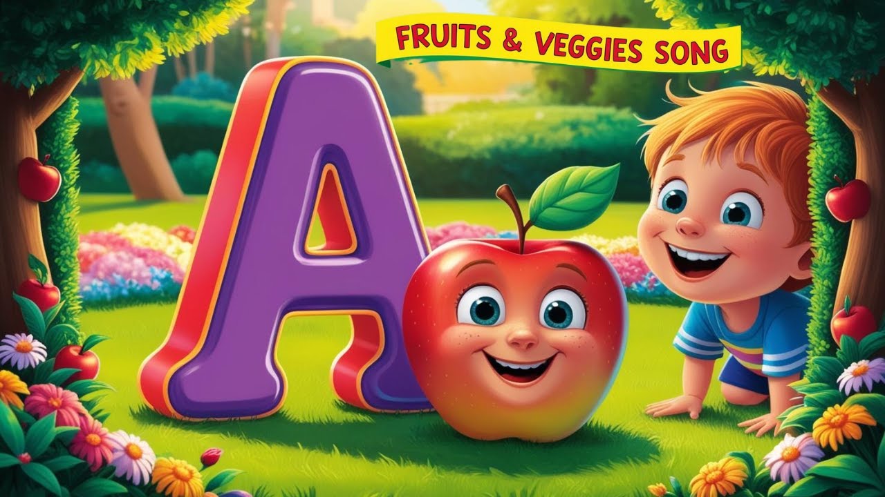 Fun Alphabet Fruits & Vegetables Song for Kids Learning | ABC Song for ...