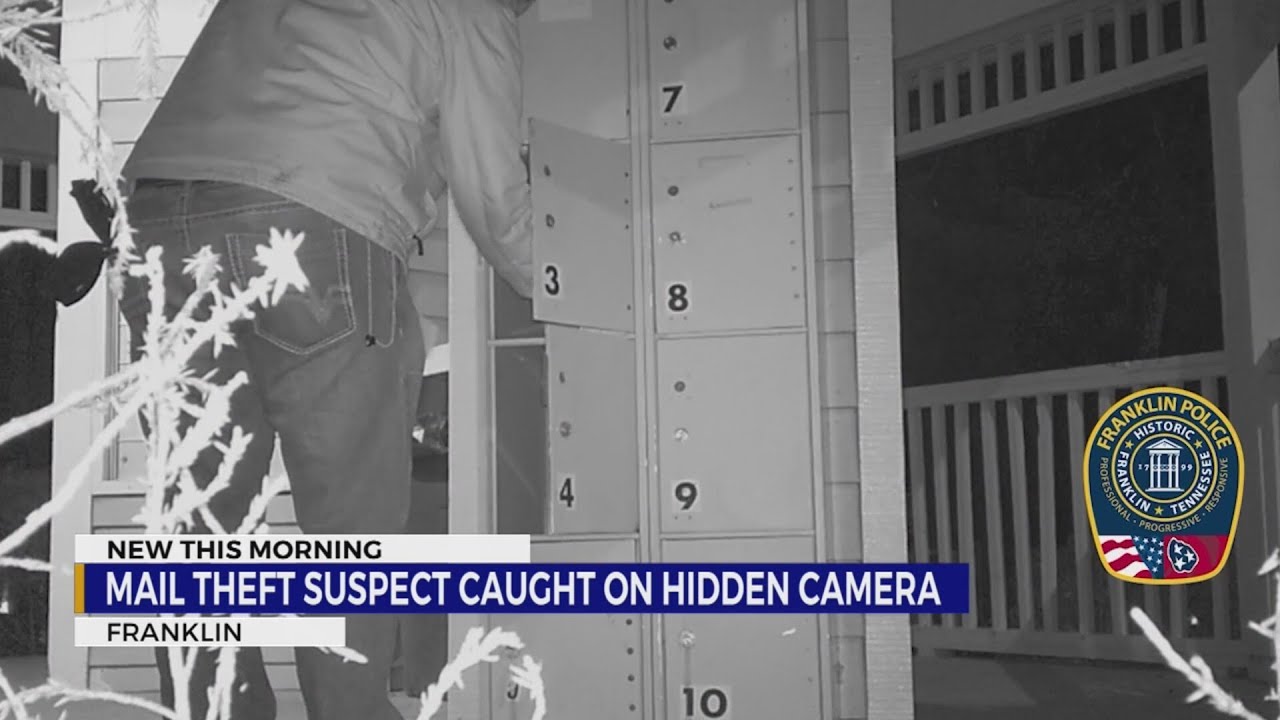 Mail theft suspect caught on hidden camera in Franklin - YouTube