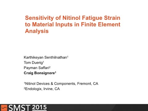 Sensitivity of Nitinol Fatigue Strain to Material Input Parameters in ...