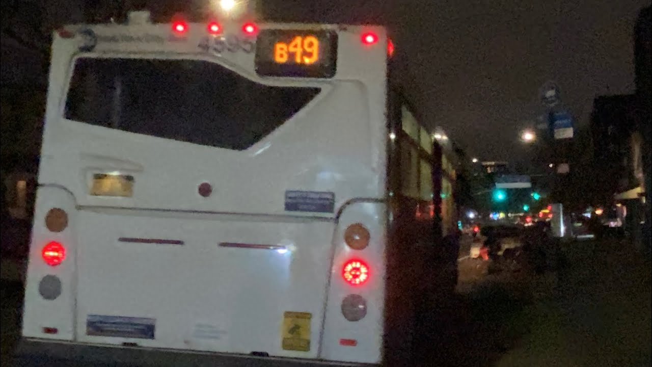 2009 Orion VII #4595 B49 bus ride from Foster Avenue/Ocean Avenue to ...