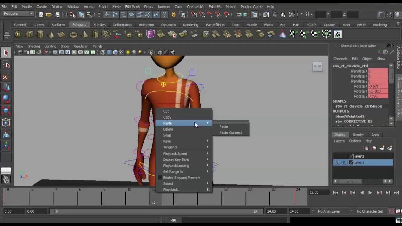3d walk cycle animation in maya basic tutorial - YouTube