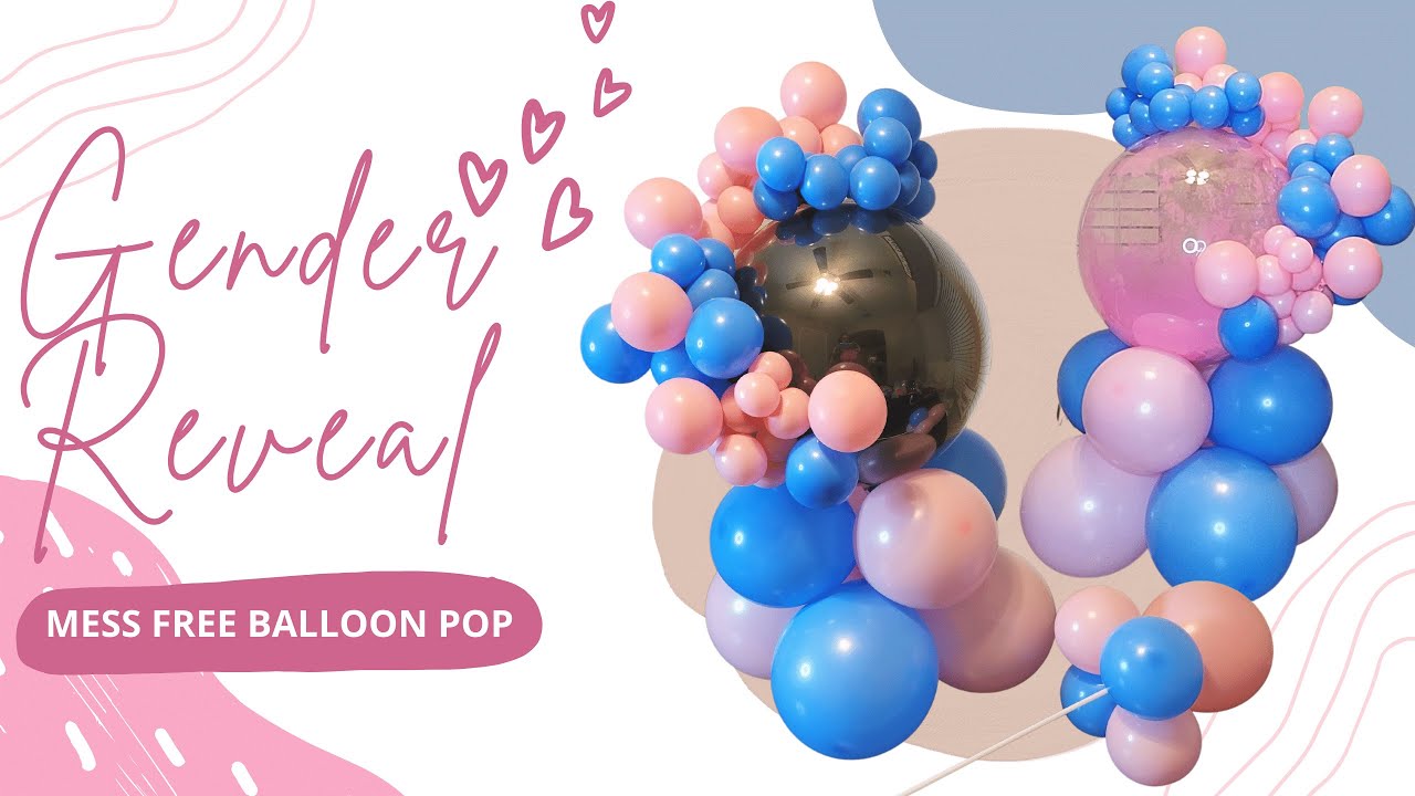 How To Make A Mess Free Balloon Pop For A Gender Reveal No Mess Gender Reveal Balloon Hug