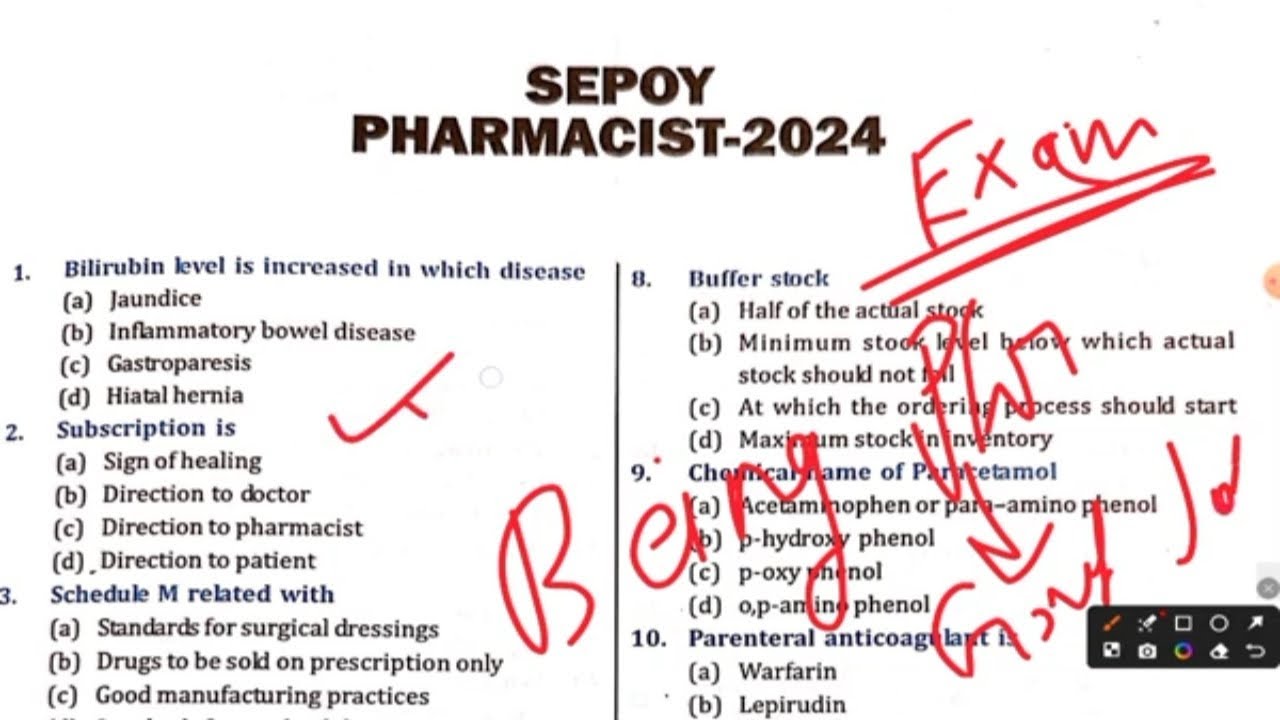 Sepoy Pharmacist 2024 Question Paper with Solution | Sepoy Pharma Exam ...