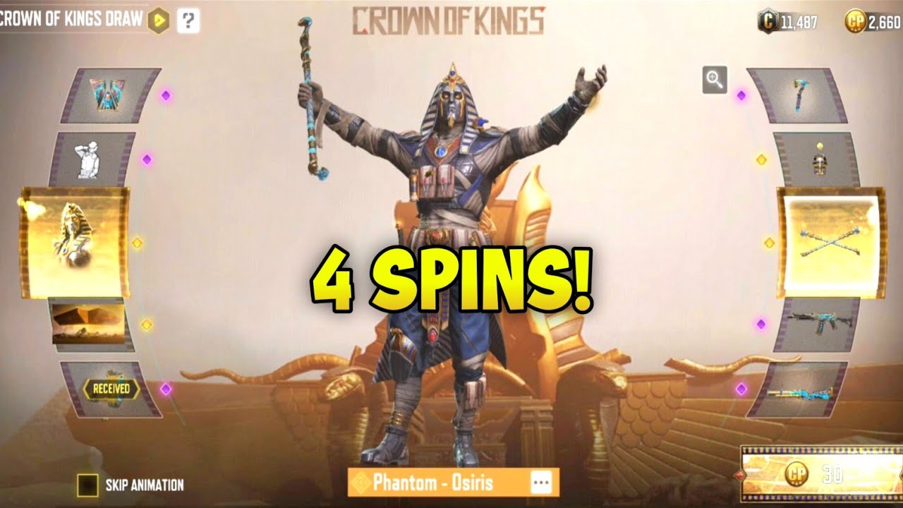 Crown of Kings Draw 4 Spins CODM | Legendary Phantom Osiris Draw ...