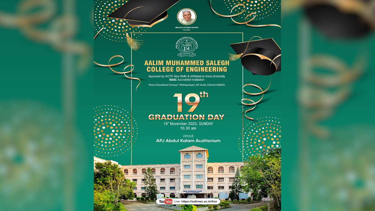 🔴LIVE : 19th Graduation Day | 19-11-23 | AMS College Of Engineering ...