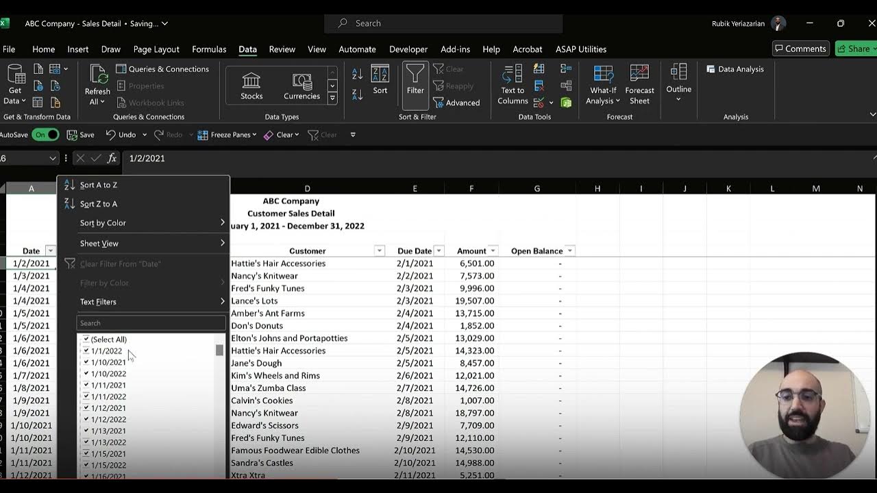 Sorting Date Fields in Excel - YouTube