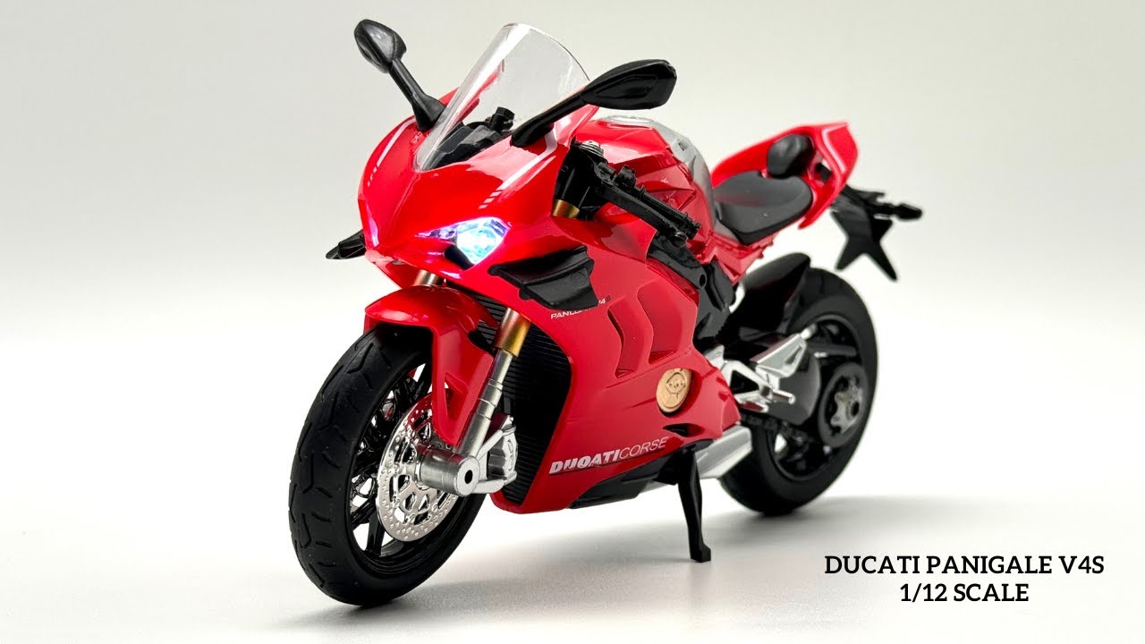 Ducati Panigale V4s 1/12 Diecast Scale Model Bike With Lights/Sound ...