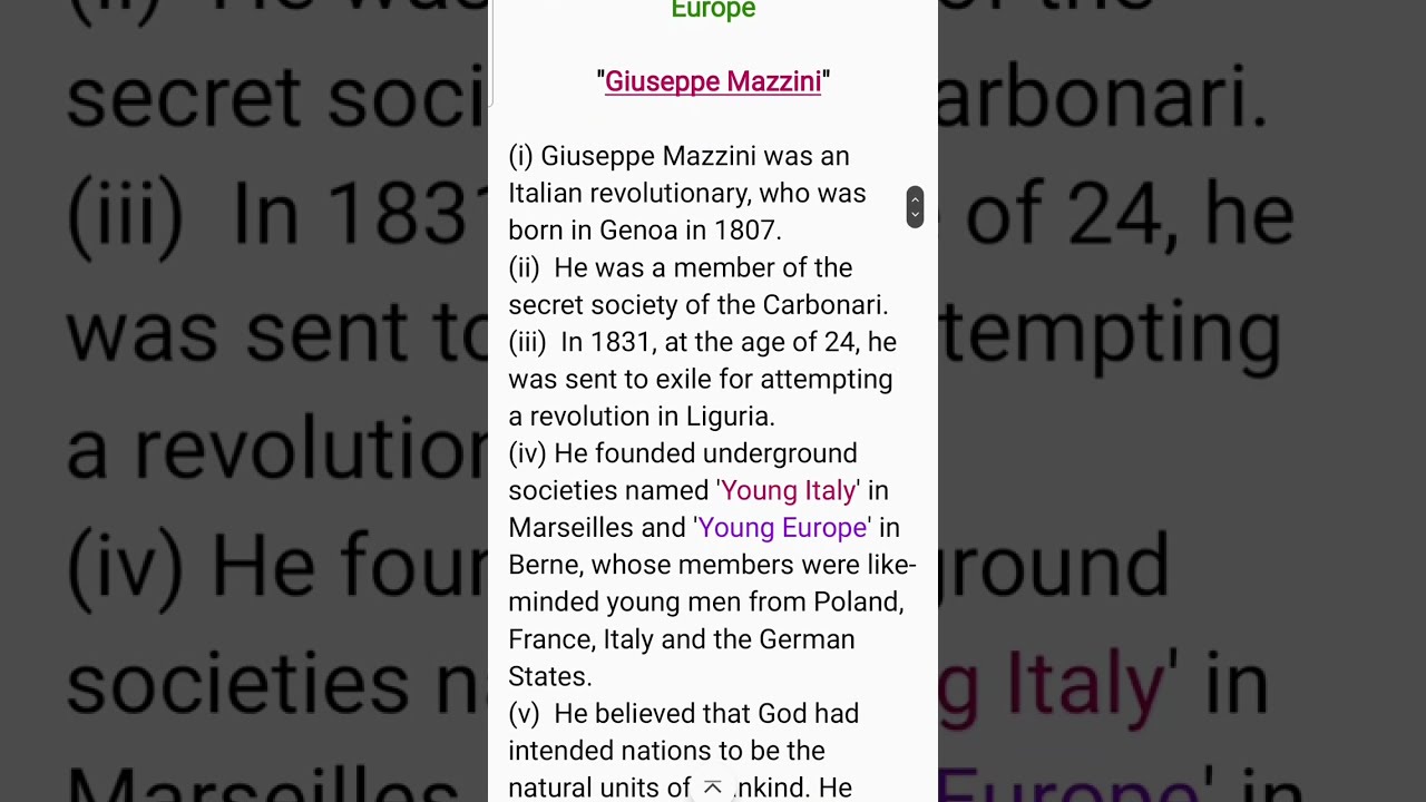 Giuseppe Mazzini Class 10 History Cbse Exam YouTube Giuseppe Mazzini Class 10 History Cbse Exam YouTube