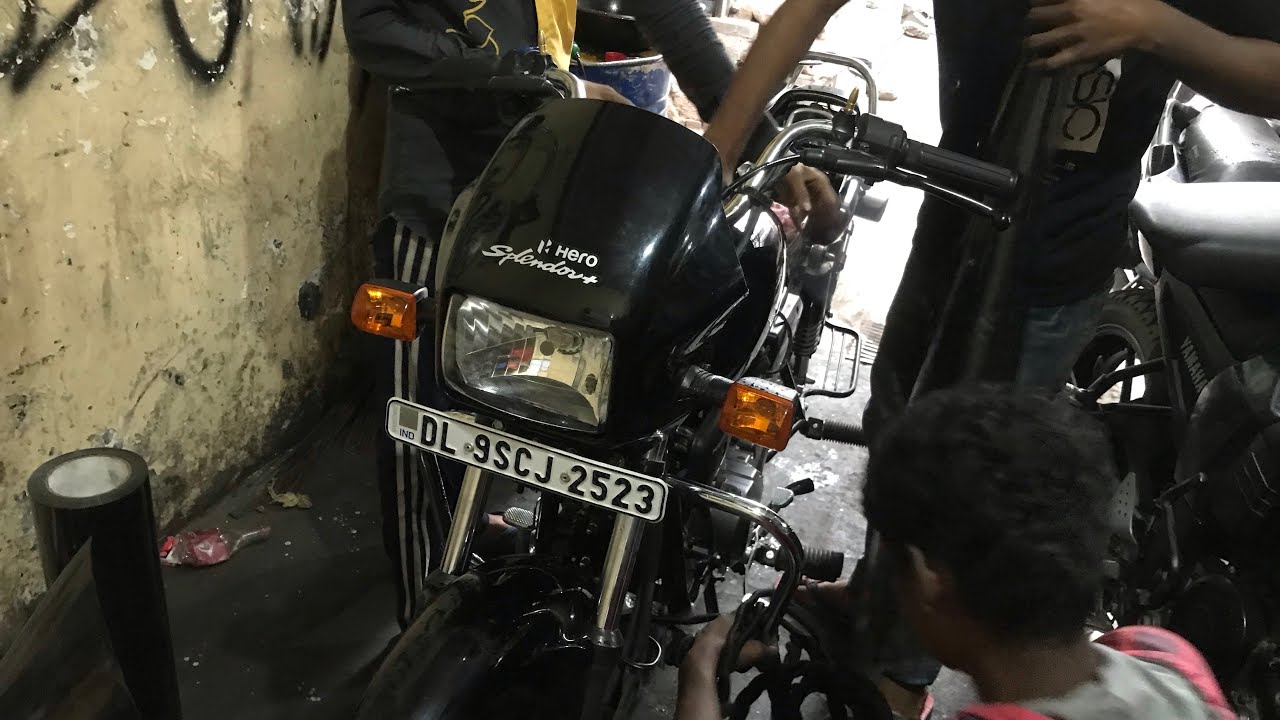 Splendor modification full smoke lamination and leg gard rope - YouTube