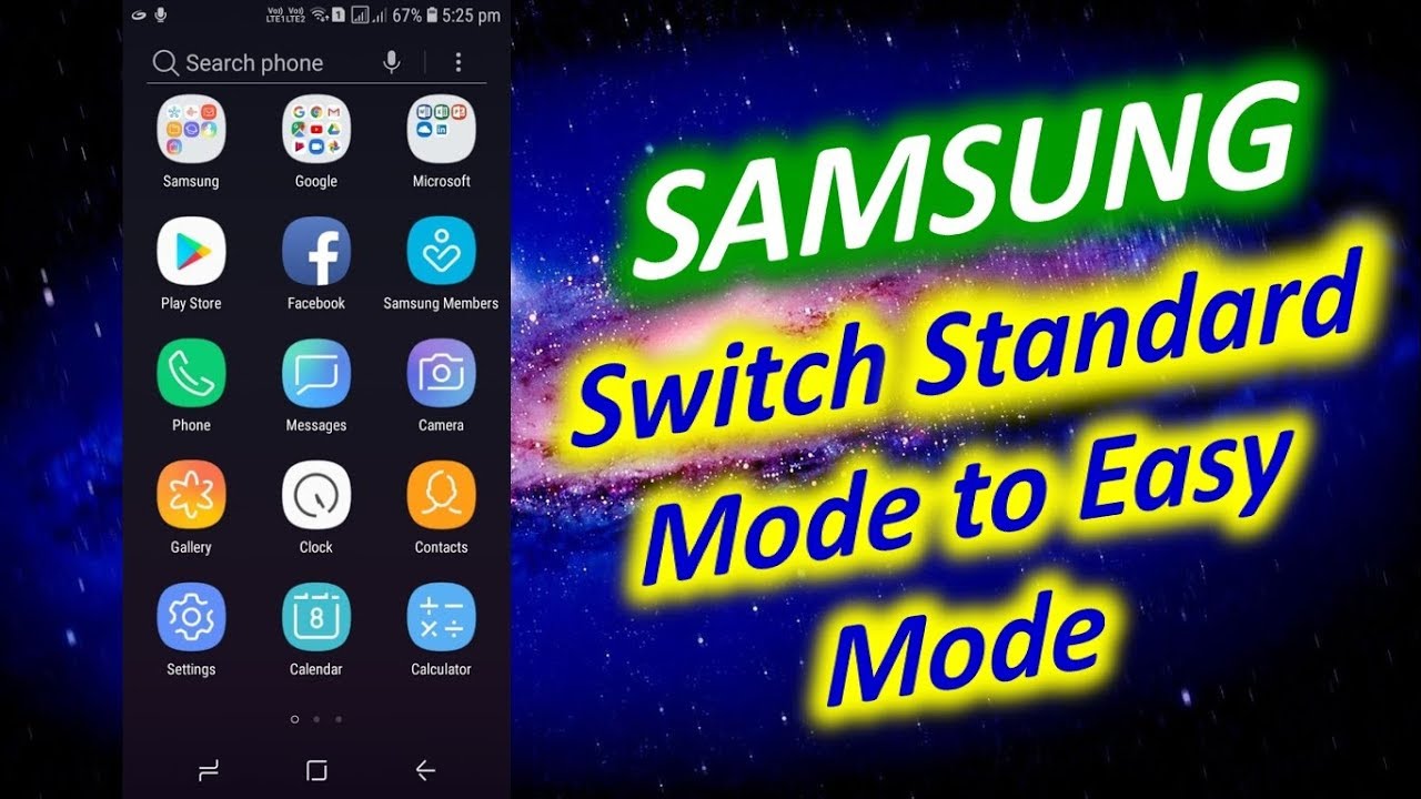 How to Switch Standard Mode to Easy Mode on SAMSUNG - YouTube