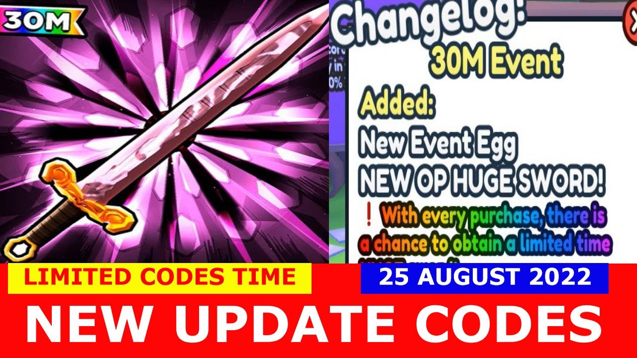 NEW UPDATE CODES *30M EVENT* [30M⚡] Sword Simulator ROBLOX | LIMITED ...