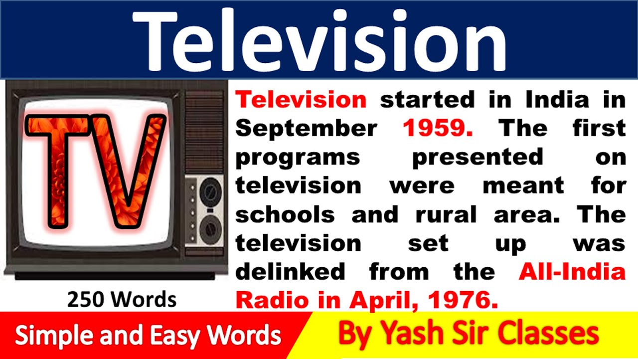 Television, Essay about Television in English, Essay on TV - YouTube