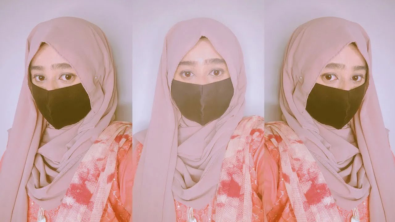 New Pakistani Easy Style Hijab Tutorial With Mask By Wajeeha Fatima ...