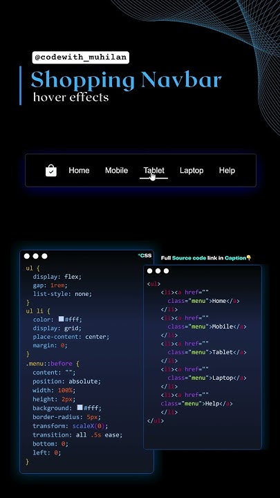 Shopping Navbar with hover effect #css #coding #navbar #Website #frontenddeveloper - YouTube