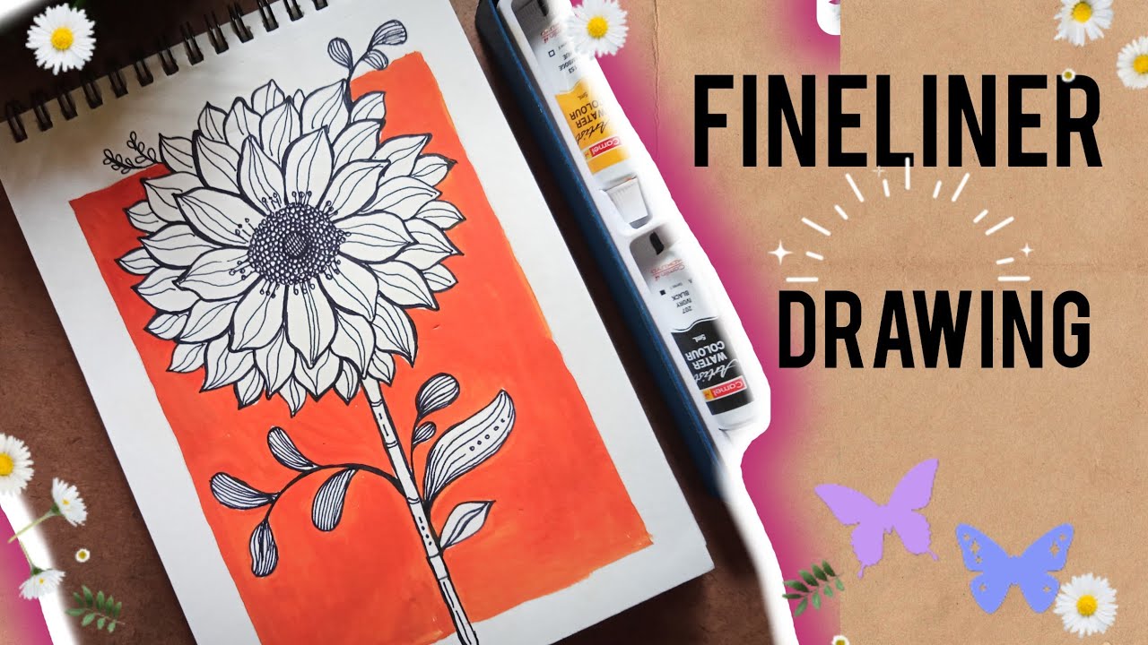 Fineliner art .Easy Drawing. Tutorial video. #Finelinerart # ...