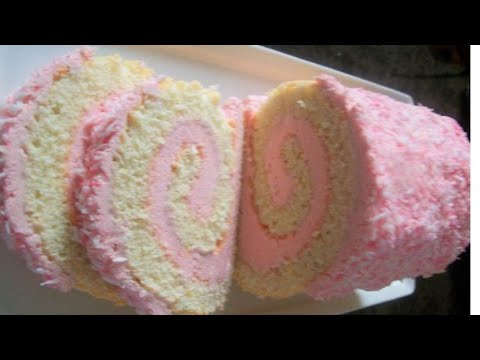 Coconut Swiss Roll Cake Recipe | Roll Cake| Coconut Cake Recipe - YouTube