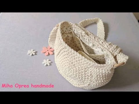Geanta crosetata, alba „Nostalgii de vara”. Tutorial incepatori.Crochet ...
