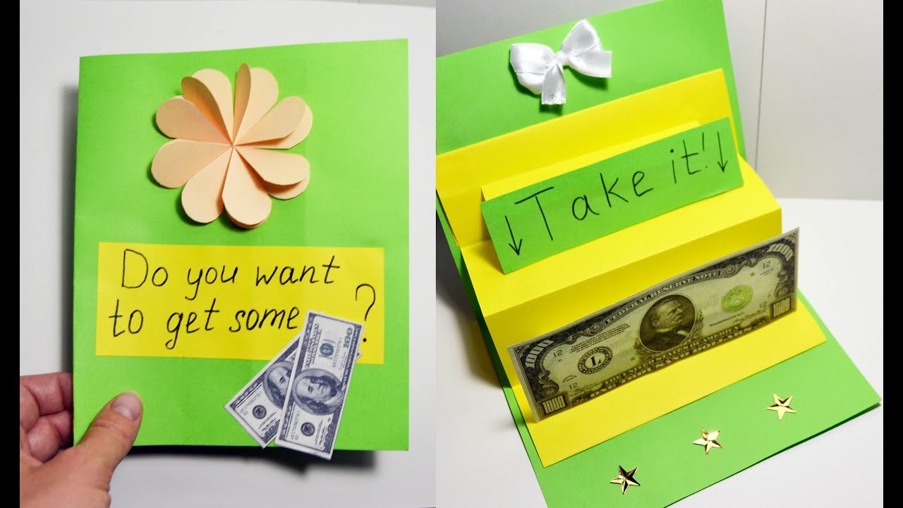 Money Holiday Card Dollar Tutorial DIY - YouTube