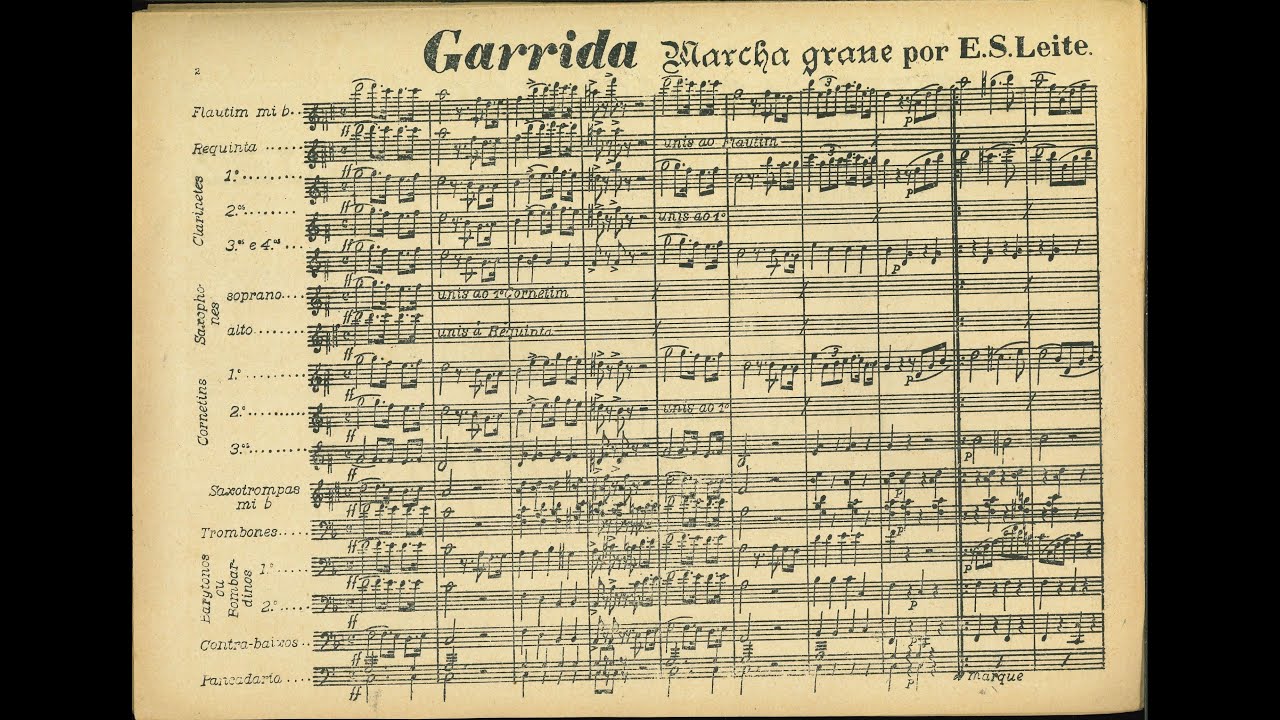 Garrida (Marcha Grave] E. S. Leite [O Philarmonico Portuguez Série 19 ...