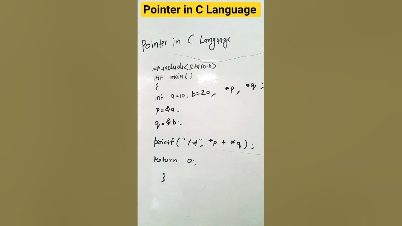 Pointer Coding Example In C Language Ctutorials Ccoding Pointersinc Cshorts Youtube