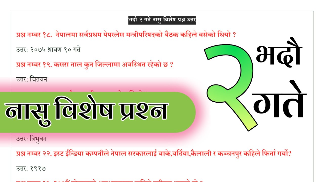 Nasu First Paper 2080 | Nayab Subba | Current Affairs 2080 | GENERAL ...