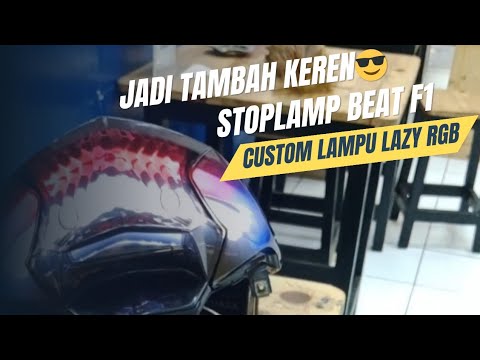 CUSTOM LAMPU BELAKANG BEAT F1 || pemula pasti bisa buat sendiri ...