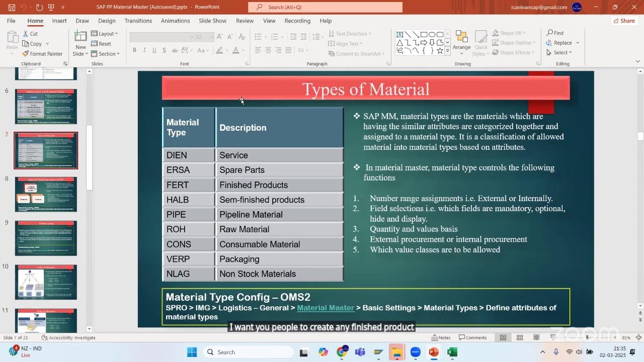 SAP PP - Batch B19 - Material Master day 2 - YouTube