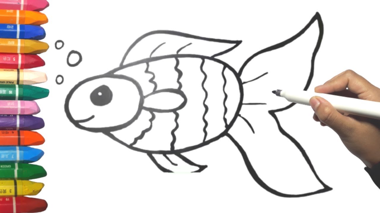 #tutorial Part 111 | Belajar menggambar ikan | How to draw a fish and ...