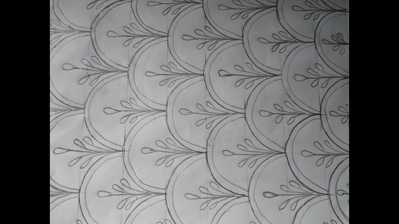 Nakshi Katha design tutorial #83.How to draw nakshi Katha.Latest nakshi ...