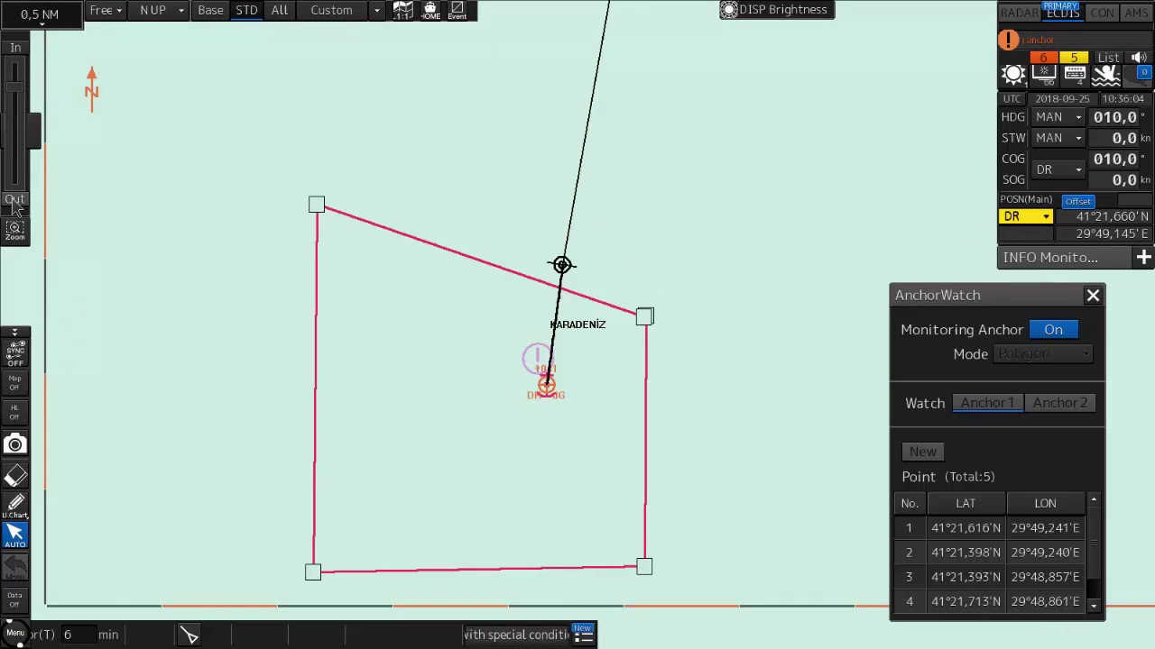 Capture 3 JRC ECDIS JAN 9201 7201 Video Training AnchorWatch Function ...