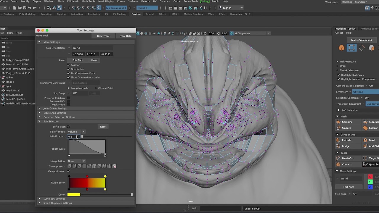 zbrush monster retopology in maya - YouTube