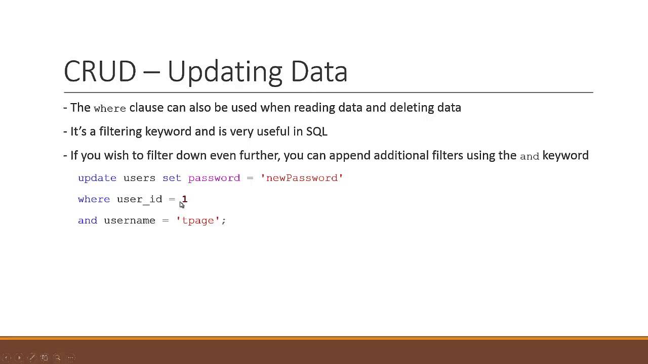 Beginner Sql 10 Crud Part 2 Youtube