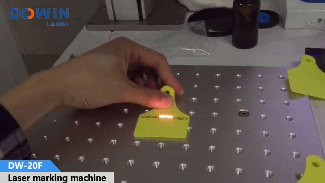 Fiber laser marking machine marking engraving Ear tags engraver - YouTube