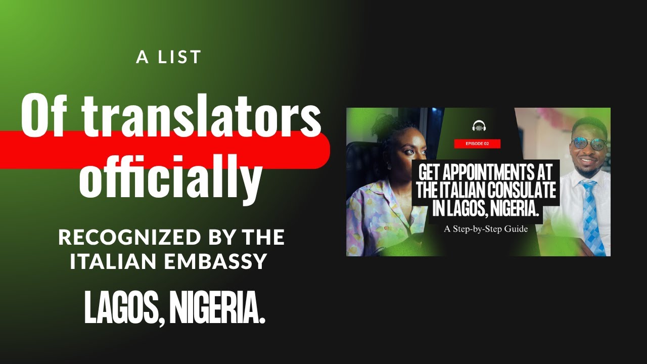 A list of Translators Recognized by the Italian Embassy in Lagos ...