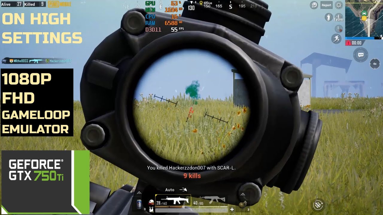 PUBG Mobile / GTX 750 TI / Gameloop / 1080P on High Graphics Settings ...