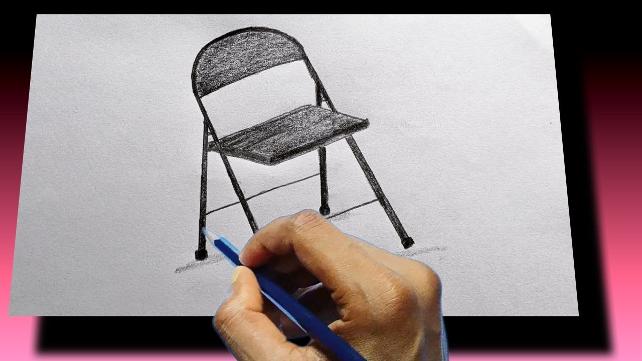 Folding Chair Step By Step Drawing Tutorial By Pencil | G Gallantry ...