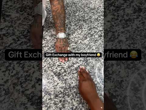 Gift exchange with my boyfriend. #fypシ #fyp #couplecomedy #couplegoals #couplestiktok