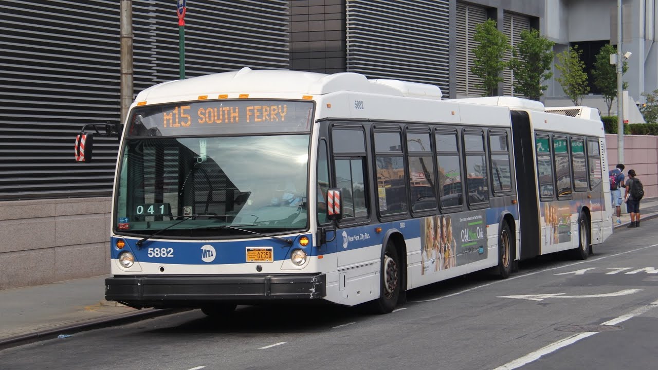 M15 bus announcements to South Ferry (Vianova screen) - YouTube