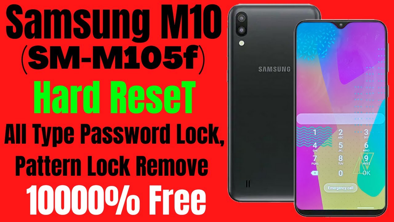 Samsung Galaxy M10 (M105f) Hard Reset ll All Type Pin Lock, Screen Lock ...