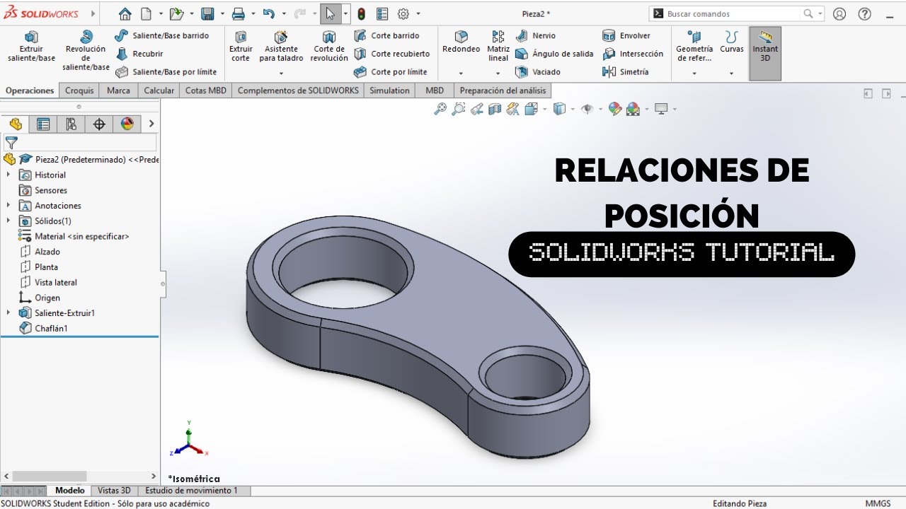 COMO USAR LAS RELACIONES DE POSICIÓN SOLIDWORKS|| Tutorial - YouTube