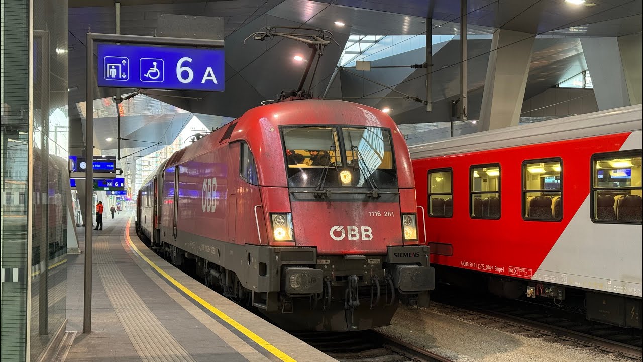 Abfahrt ÖBB D 722 Wien Hbf - Wels Hbf in Wien Hbf (03.02.2025, 4K HDR ...