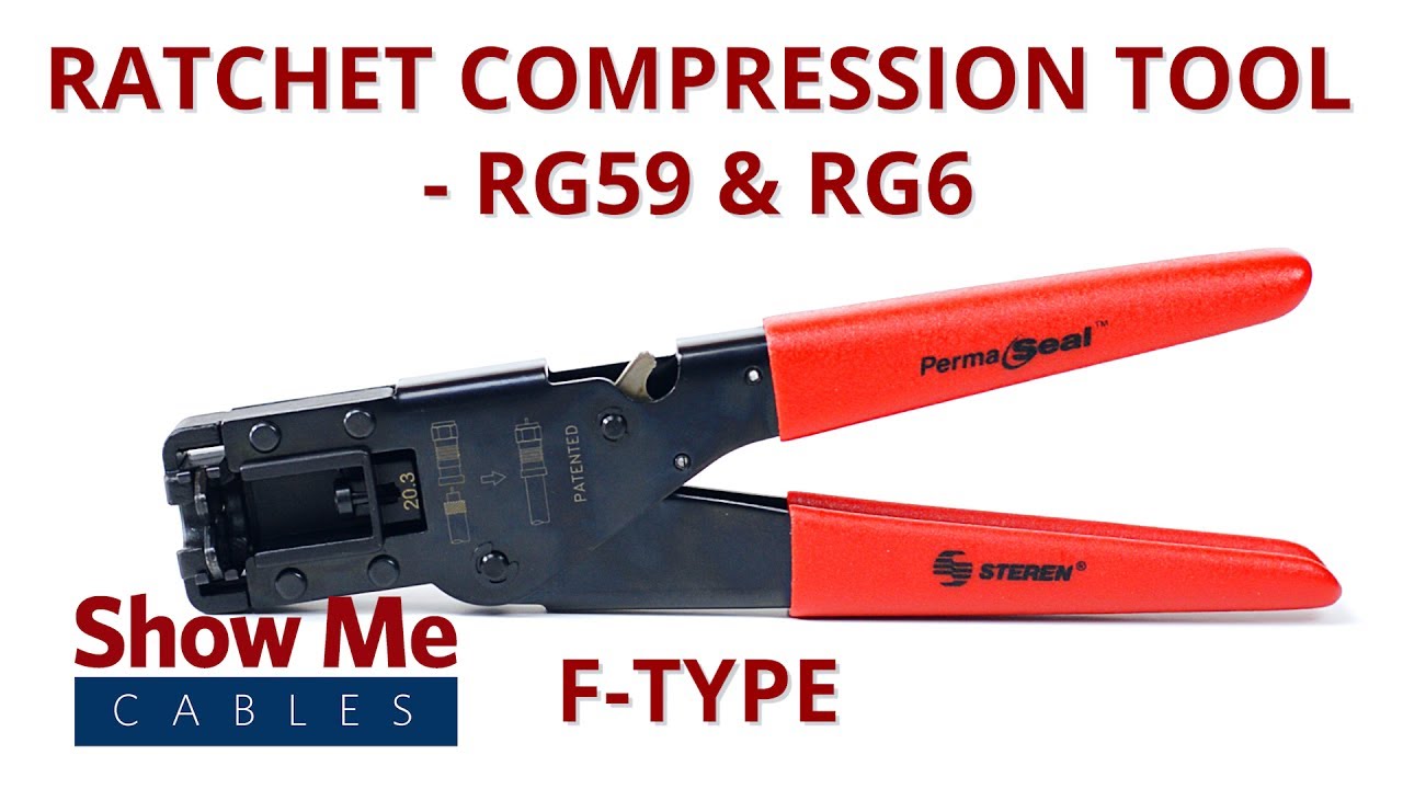 Ratchet Compression Tool for RG59 & RG6 - F Type #93-100-100 - YouTube